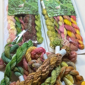 Hand Painted Yarn Flower Collection Pack - Hand Dyed Embroidery Threads ...