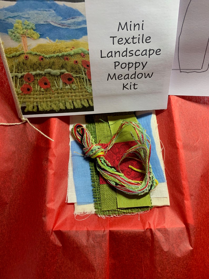 Mini Textile Landscape Poppy Meadow Kit | Etsy