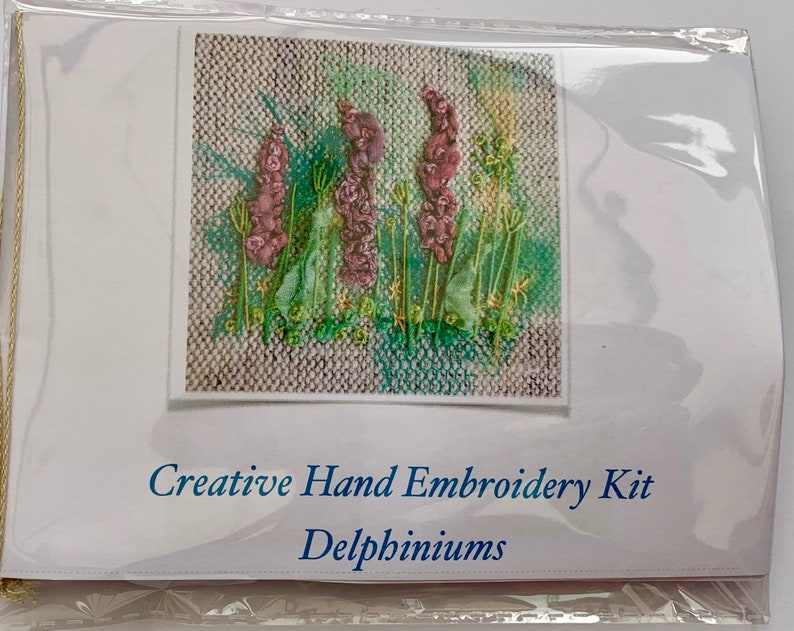 Delphiniums Creative Embroidery Kit - Etsy UK