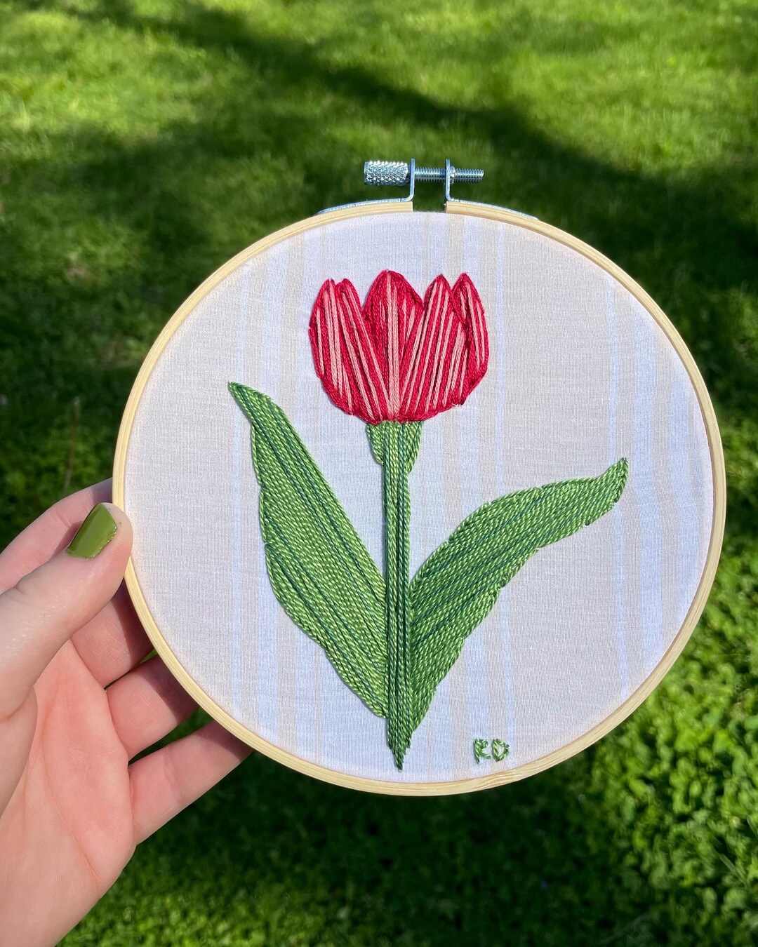 Tulip Embroidery / Tulip Art / Floral Art / Embroidered Flowers ...
