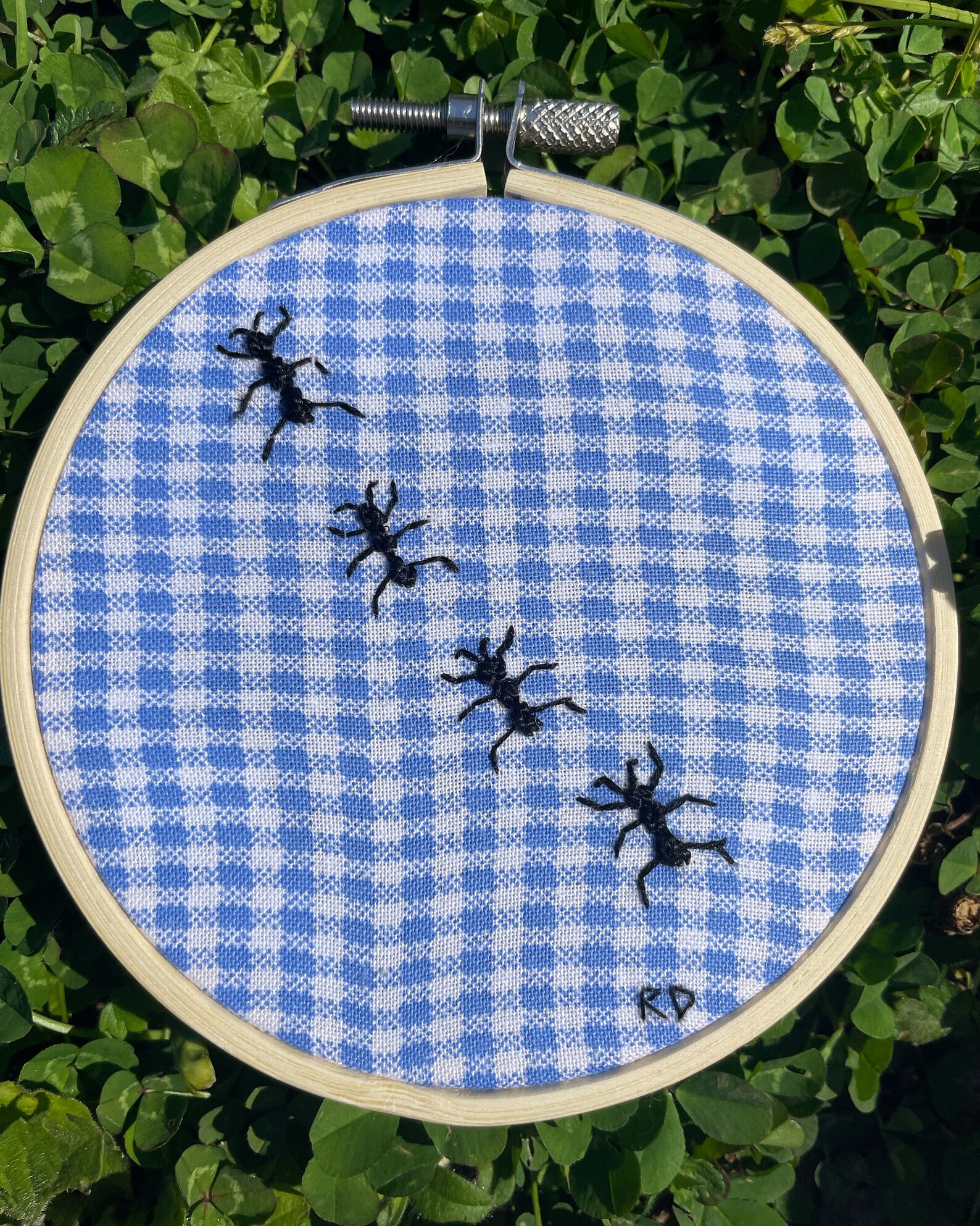 Ants on a Picnic Blanket Embroidery / Ants on a Picnic Blanket / Hand ...