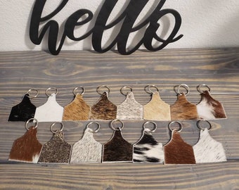 Cowhide Cow Head Keychains - Etsy