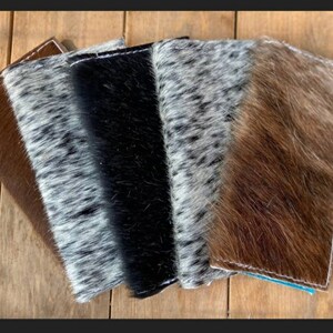 Cowhide Checkbook Cover Real Hair on Hide Wallet Checkbook Cover ...