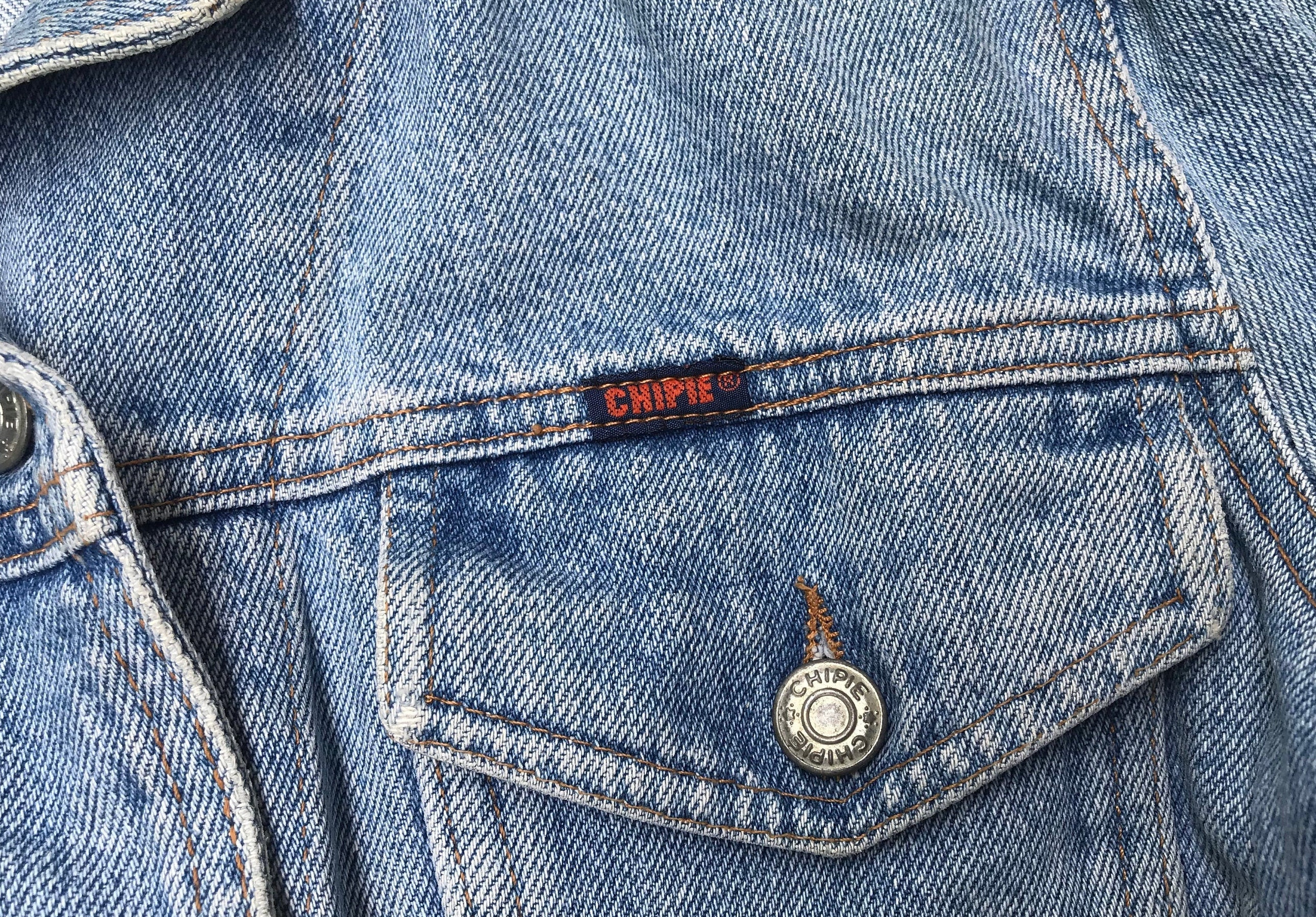 Chipie Washed Denim Trucker Jacket Medium - Etsy