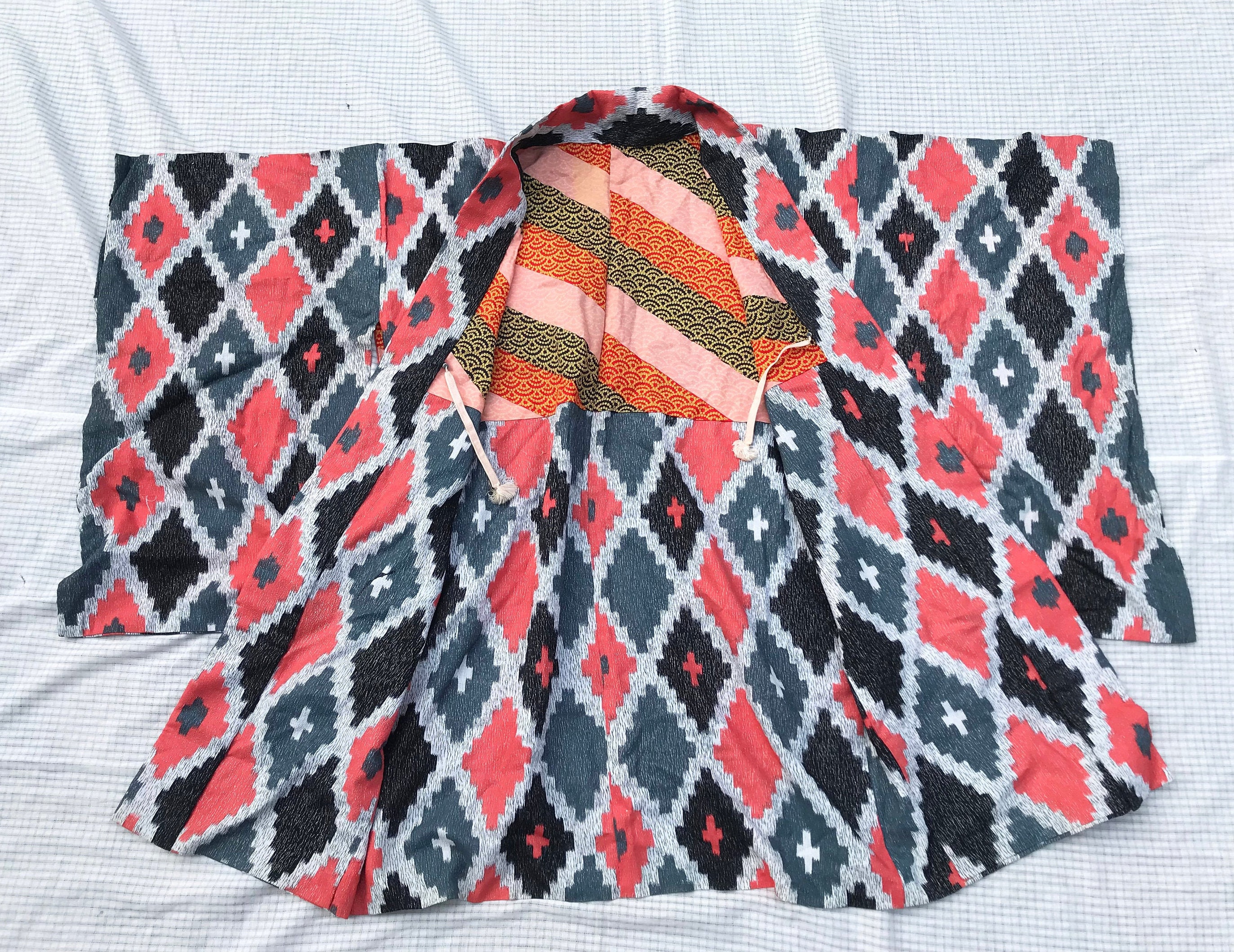 Diamond Pattern Crepe Yukata - Etsy