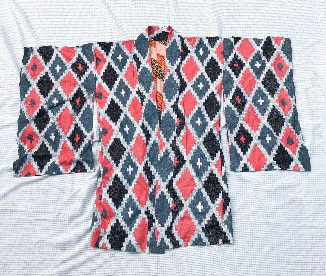Diamond Pattern Crepe Yukata - Etsy