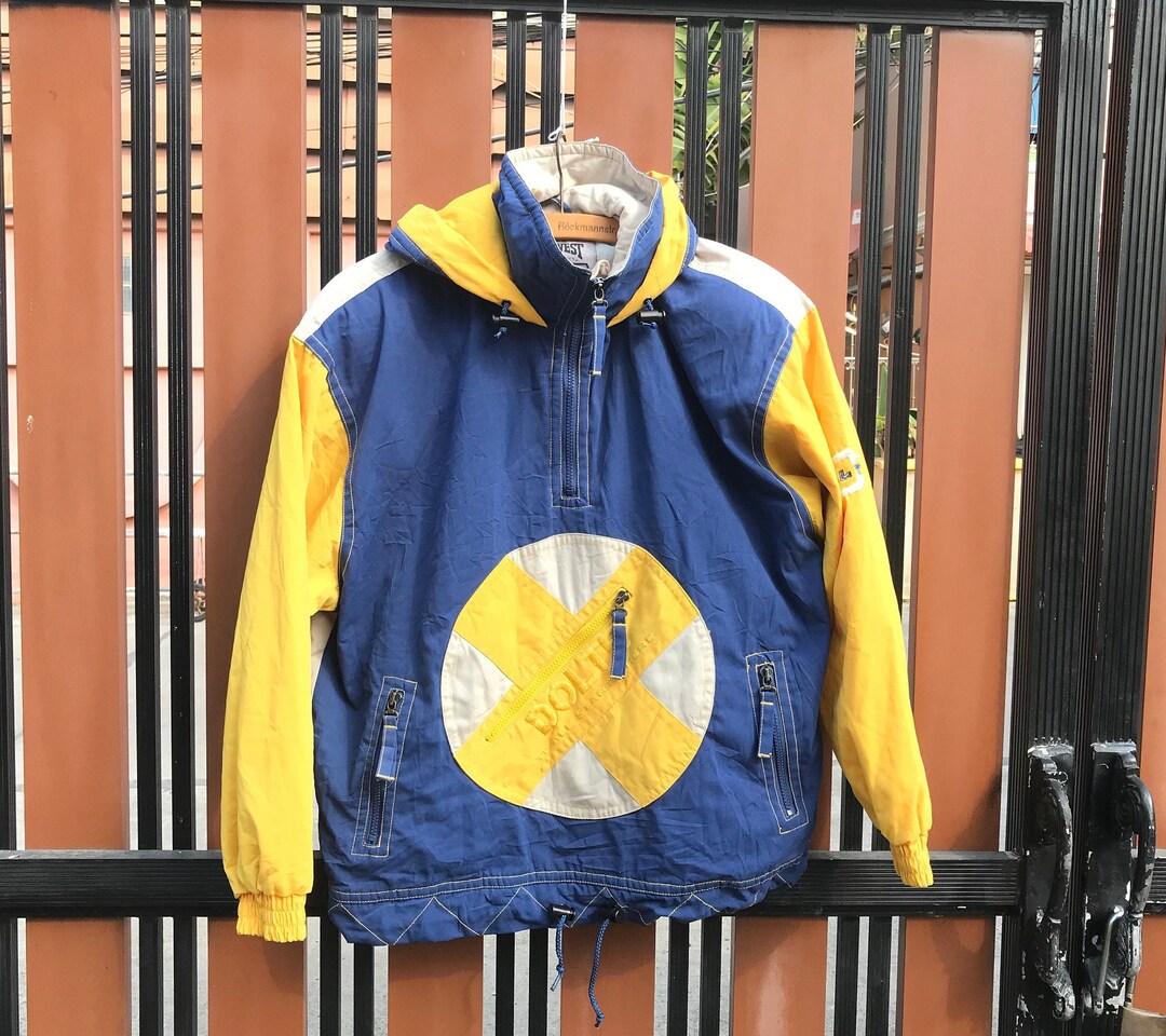 Wild West Dolte Yellow Blue Pullover Jacket Hood S - Etsy
