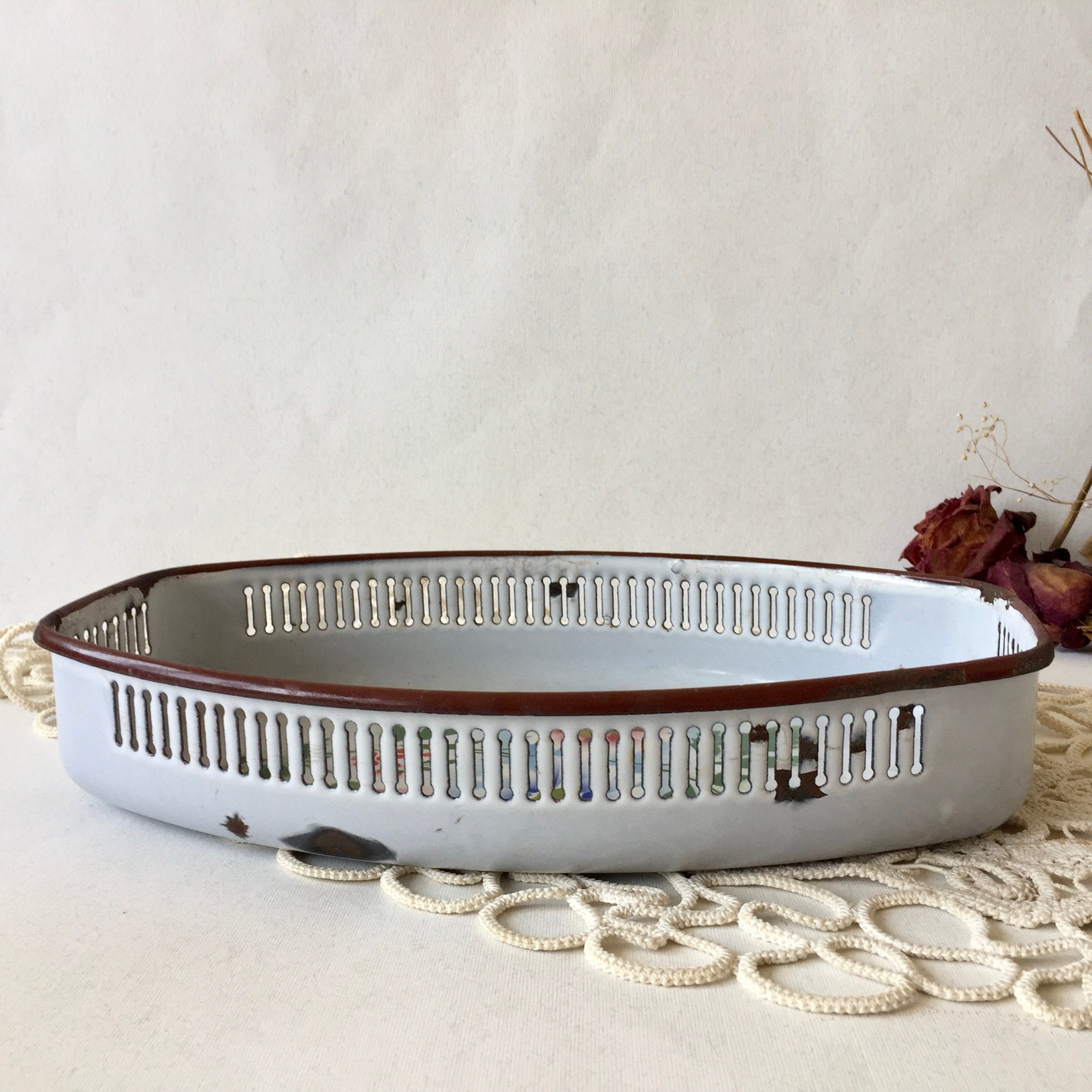 Vintage 1960s Emo Celje Ex Yugoslavia Enamel Bread Fruit Tray Dish ...