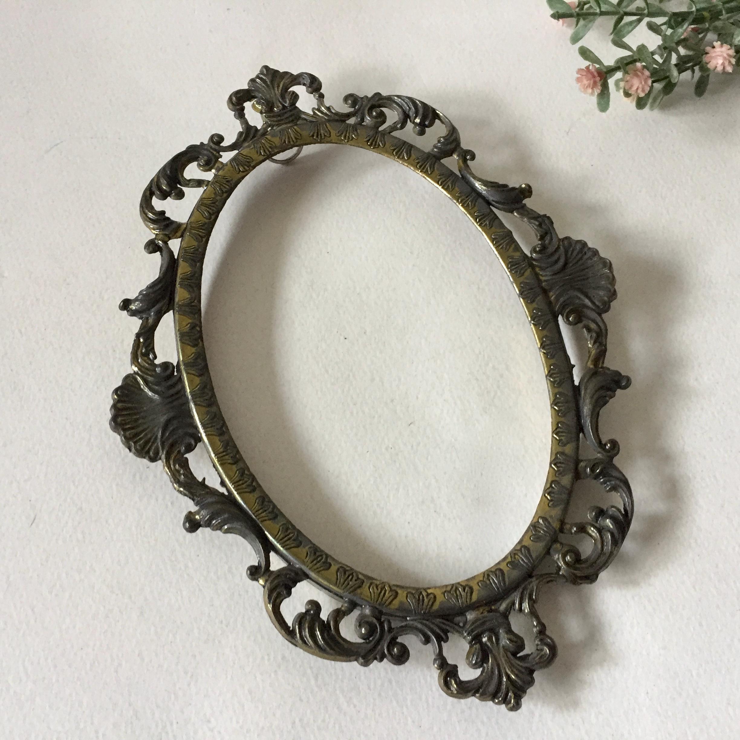 Vintage Metal Brass Oval Ornate Frame Made in Italy - Etsy