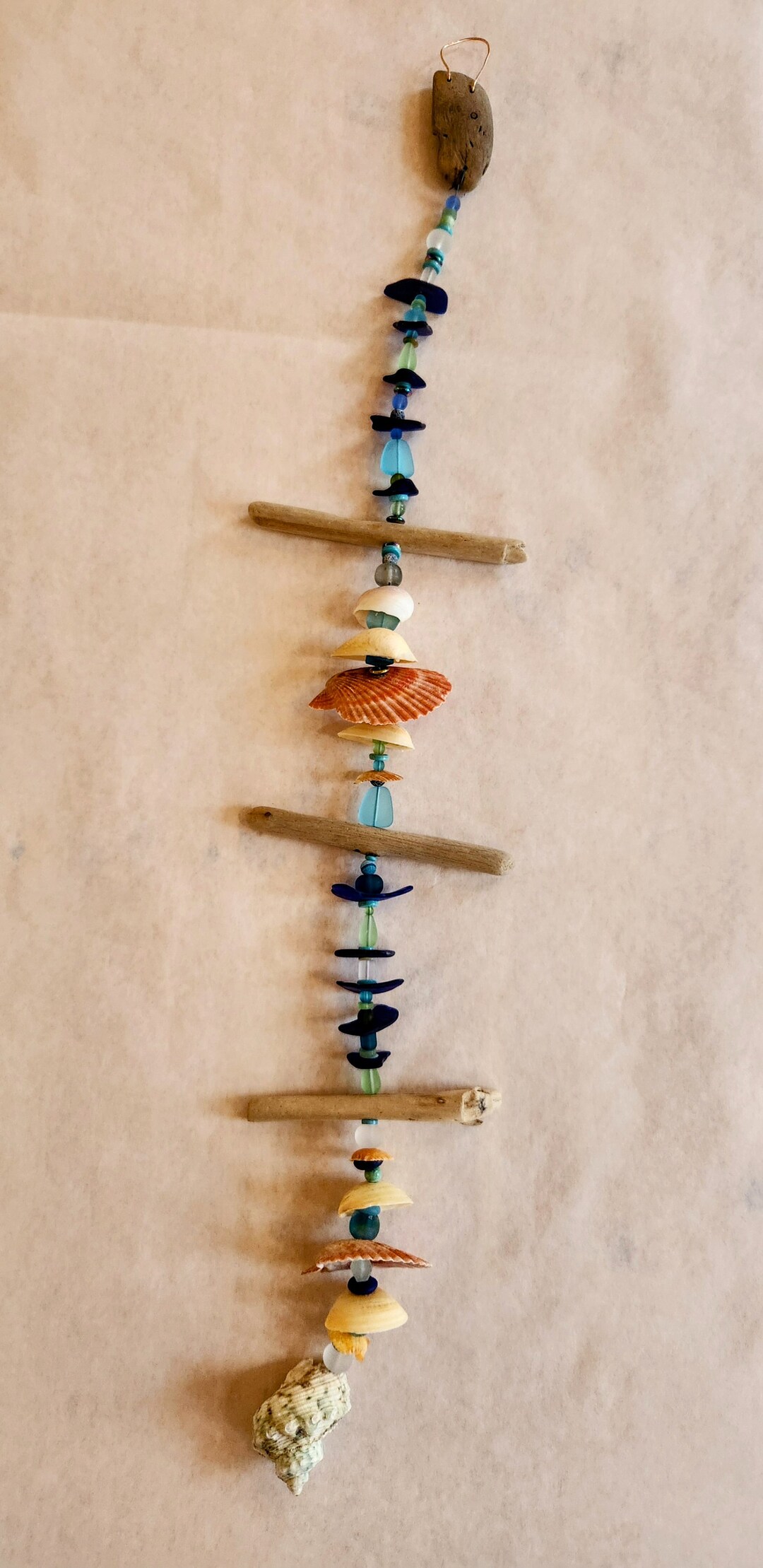 Beachcomber Driftwood Sea Shells /sea Glass/beads-mobile/suncatcher for ...