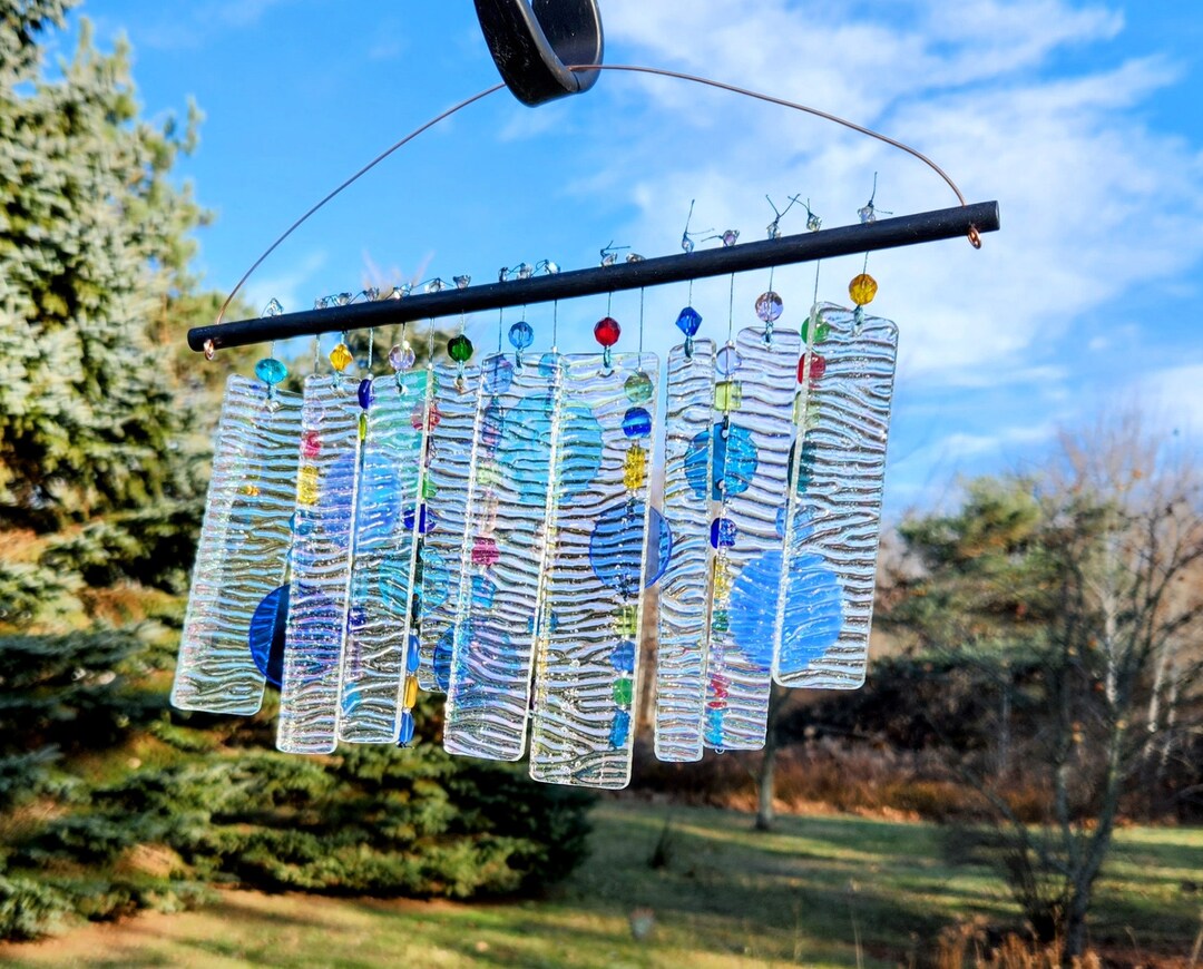 Colorful Stained Glass Chime With Colorful Glass Beads to Delight for ...