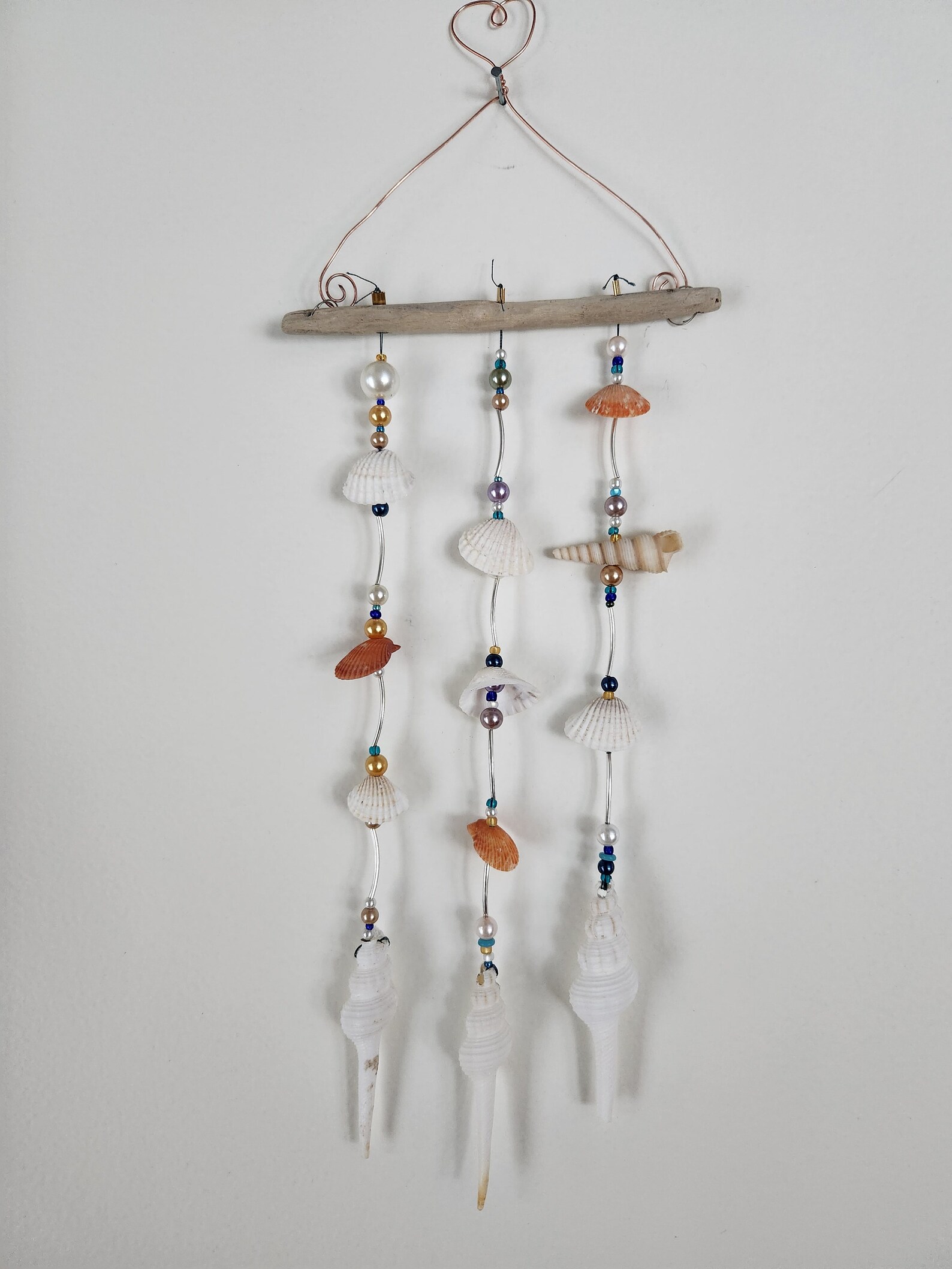 Driftwood Seashells Hanging Wind Chime With Glass Beads for Home Décor ...