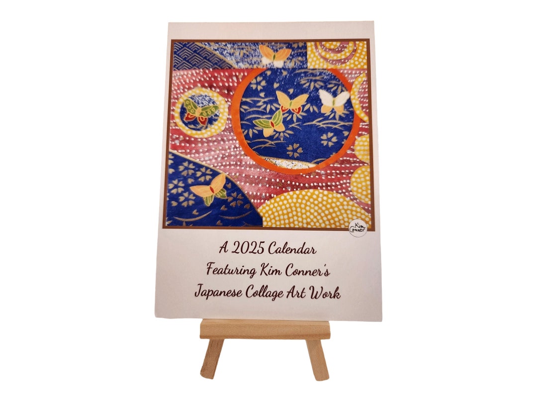 2025 5x7 Monthly Calendar Japanese Paper Collage Calendars Placed on a ...