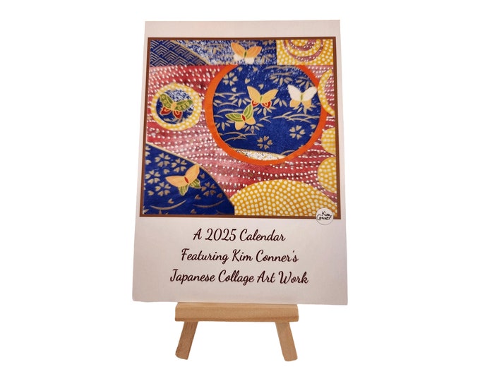 2025 5x7 Monthly Calendar Japanese Paper Collage Calendars Placed on a ...