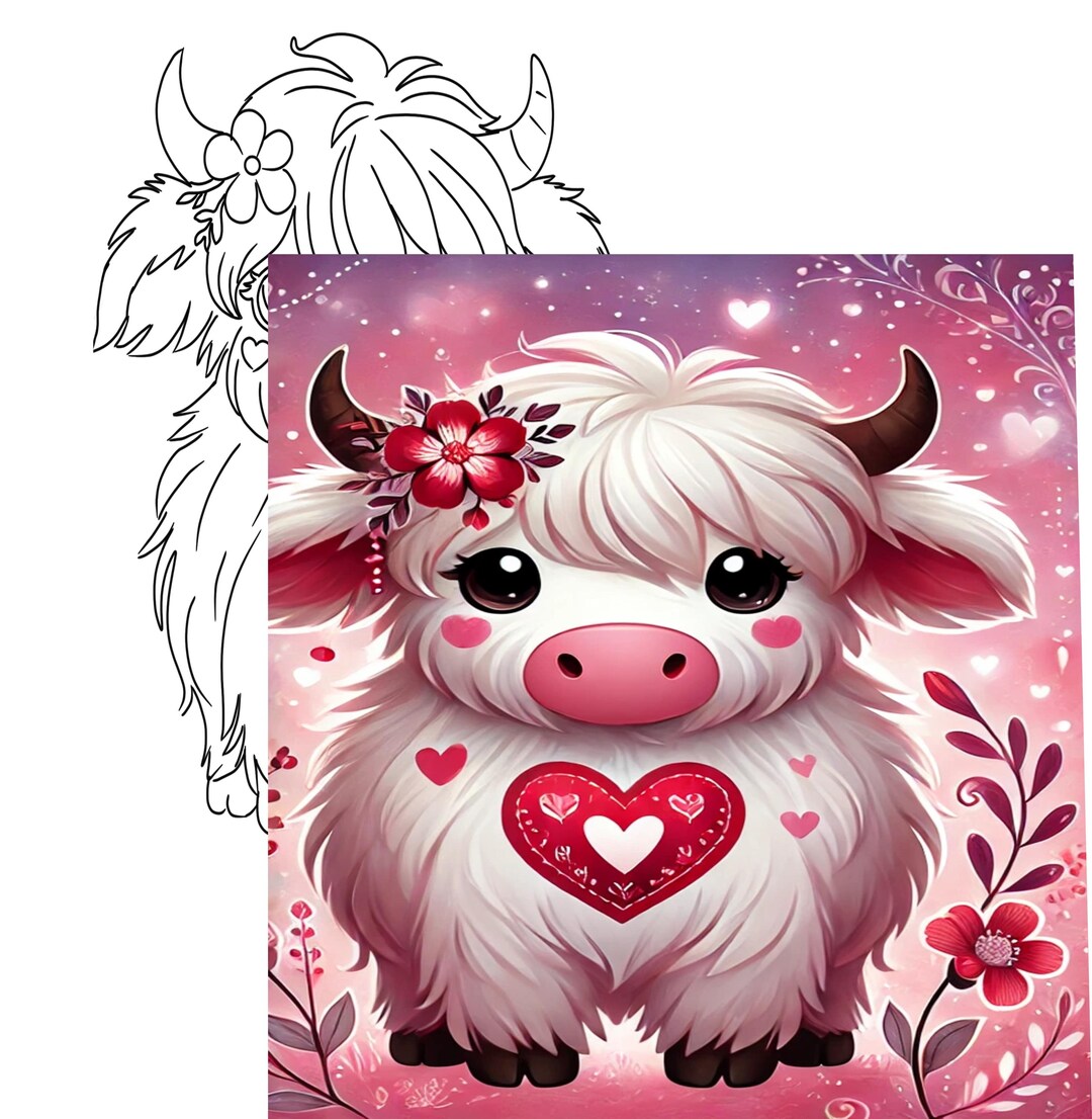 Highland Cow Paint and Sip Canvas Kit: DIY Painting Party - Etsy