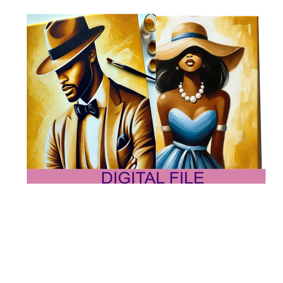 Couple's Sip and Paint Paint Party Pre-drawn Canvas, PAINTING DIY, - Etsy