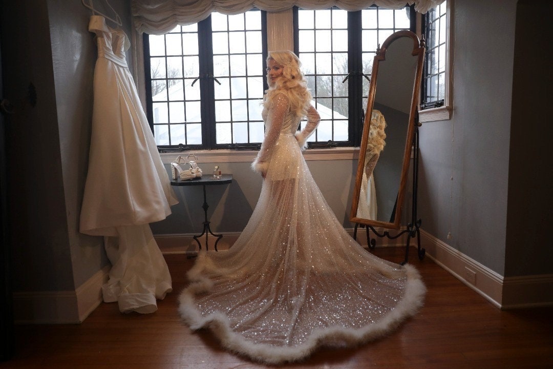 The Lucia Beaded Robe With Plush Fur Trim - Etsy