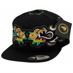 Psychedelic Quetzalcoatl Black Snap Back Embroidered Cap Hat Trippy ...