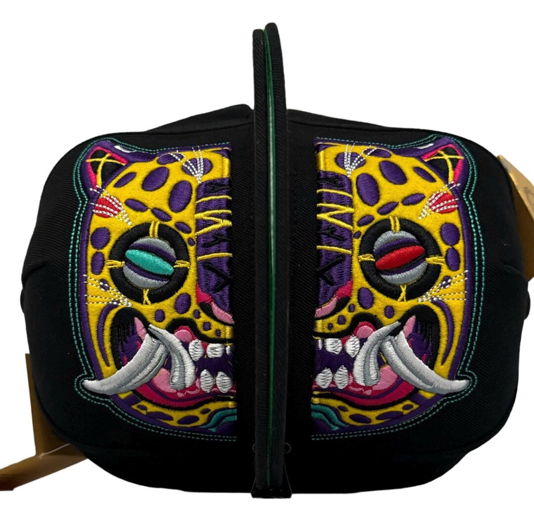Prehispanic Jaguar Tecuani Aztec God Snap Back Cap Hat Trippy Hippie ...