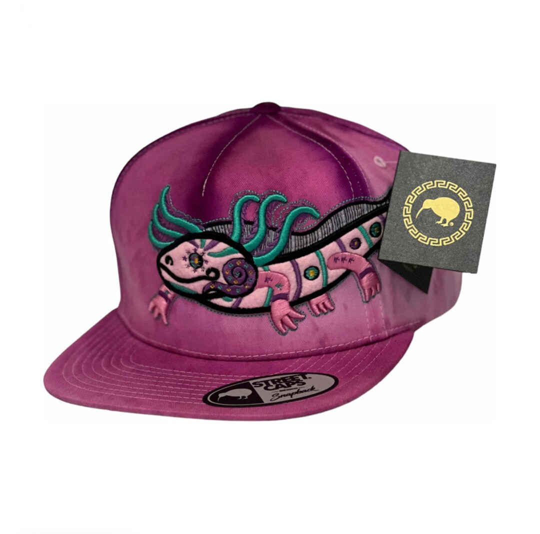 Psychedelic Axolotl Tie Dye Snap Back Cap Hat Trippy Hippie Rave ...