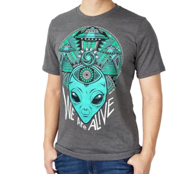 Alien UFO Pyramid T Shirt Trippy Graphic Print Sacred - Etsy