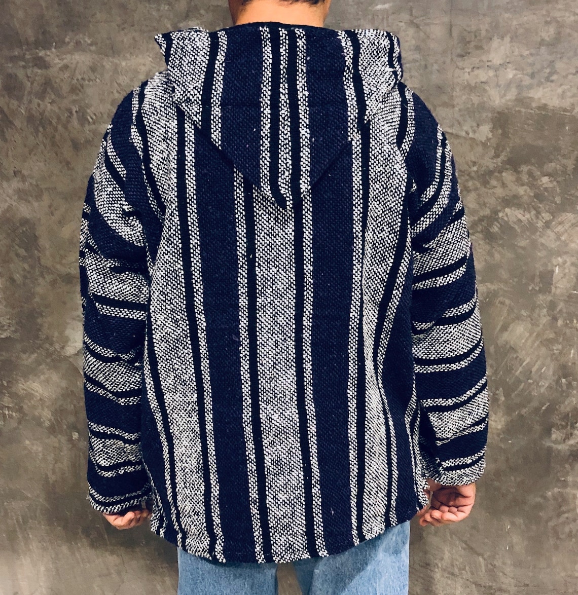 Baja Hoodie Drug Rug Mexican Hoodie Warm Chunky Sweater - Etsy