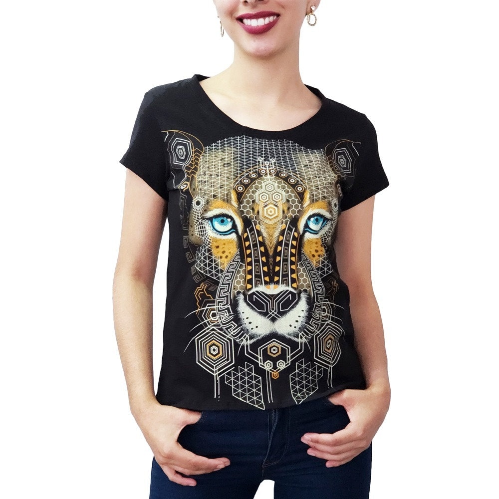 Psychedelic Jaguar Codex UV activo UV Reactive Festival Moda Geometría ...