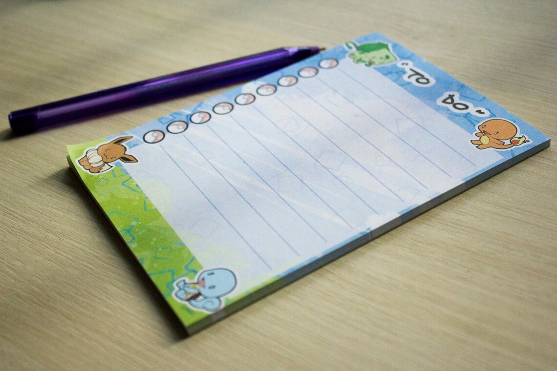 Pokemon Notepad to Do List | Etsy
