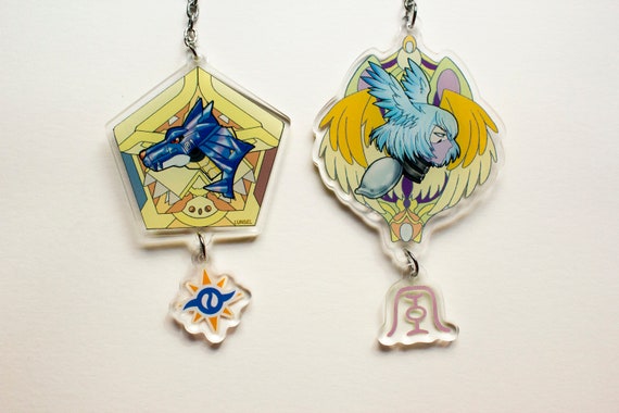 Digimon keychain Wargreymon Kazemon Metalgarurumon Zephyrmon | Etsy