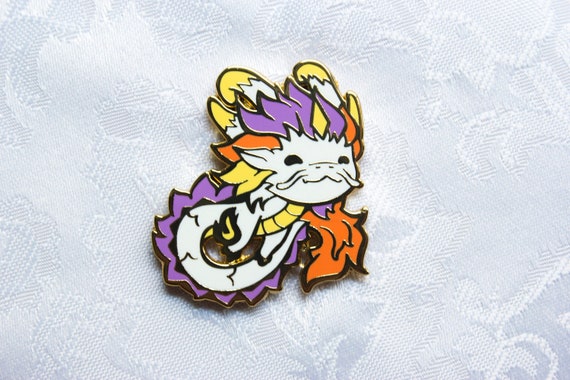 Hard Enamel Pin Rainbow Pastel Dragon | Etsy