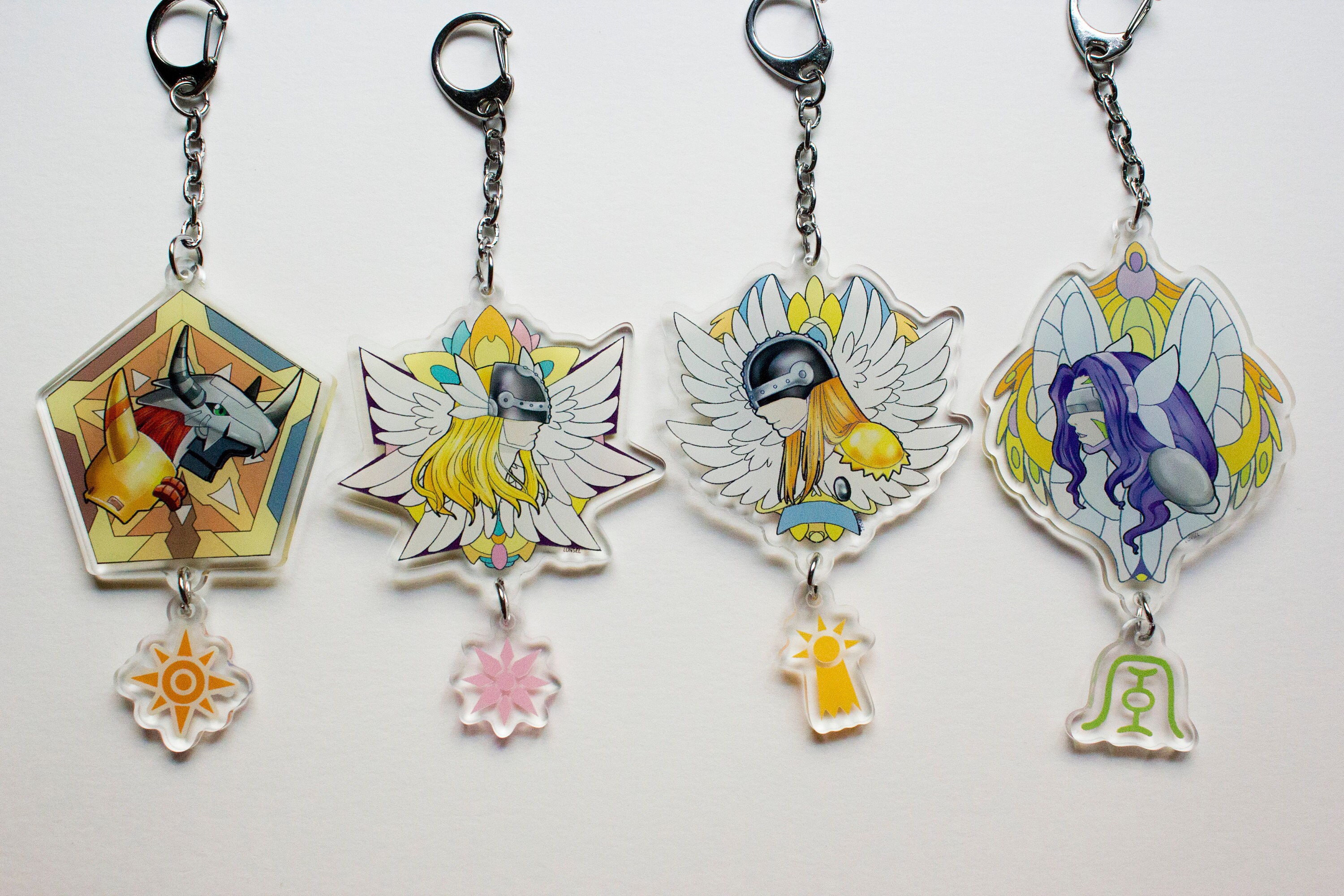 Digimon keychain Wargreymon Kazemon Metalgarurumon Zephyrmon | Etsy