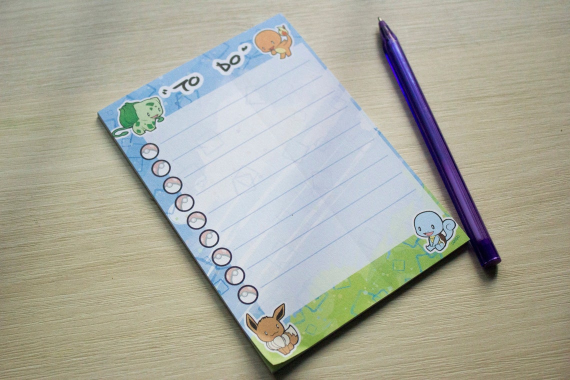 Pokemon Notepad to Do List | Etsy