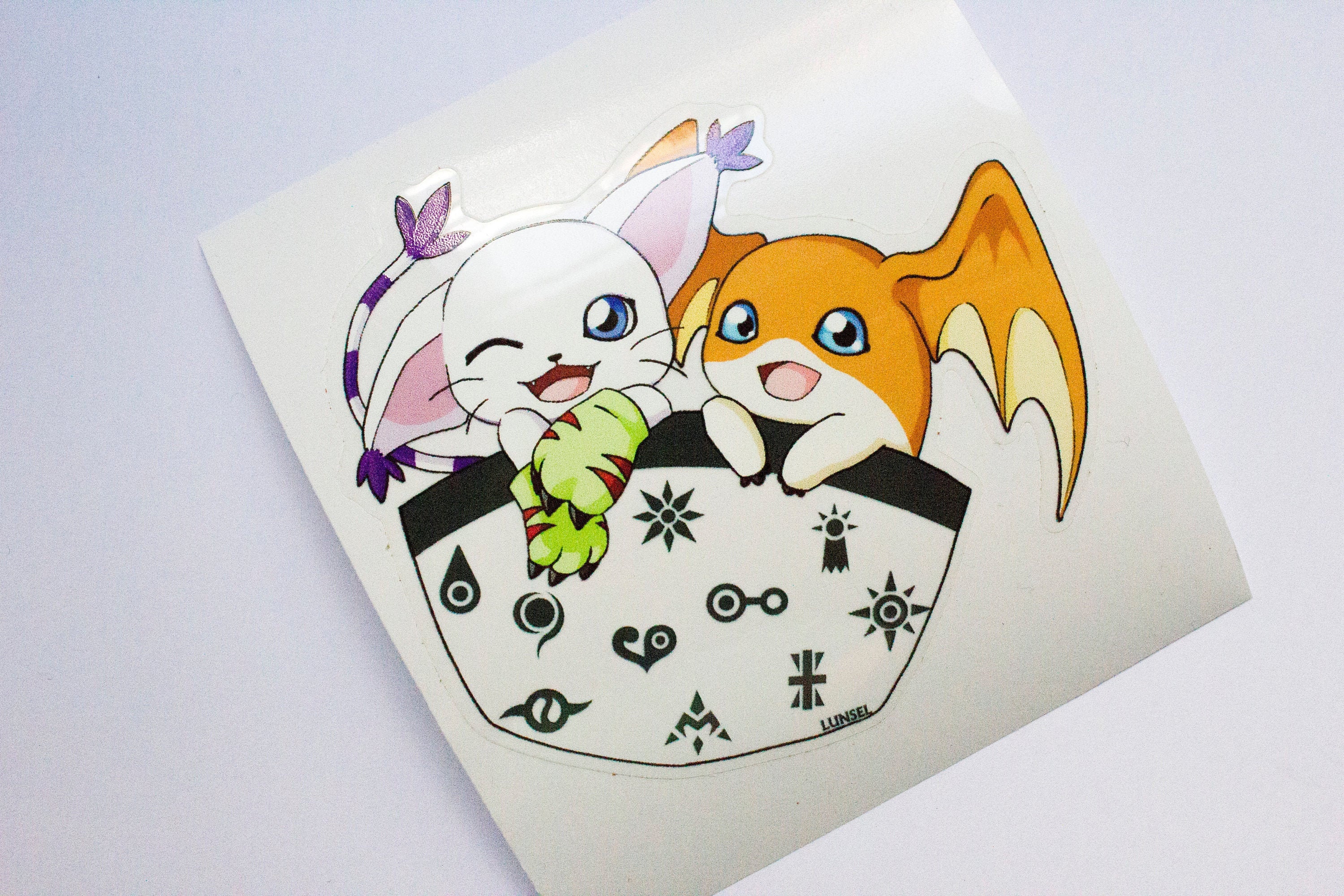 Clear Digimon Vinyl Sticker Tailmon Patamon | Etsy