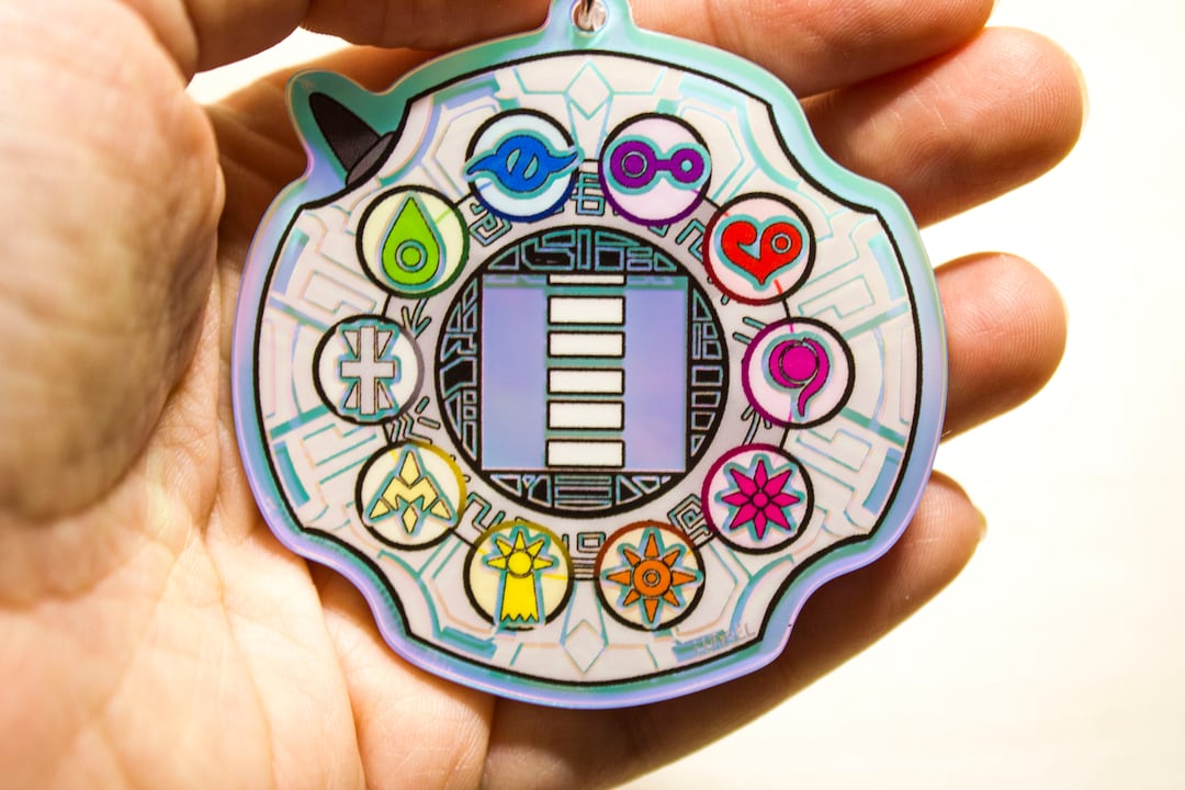 Digivice Emblem Holographic Digimon Keychain - Etsy