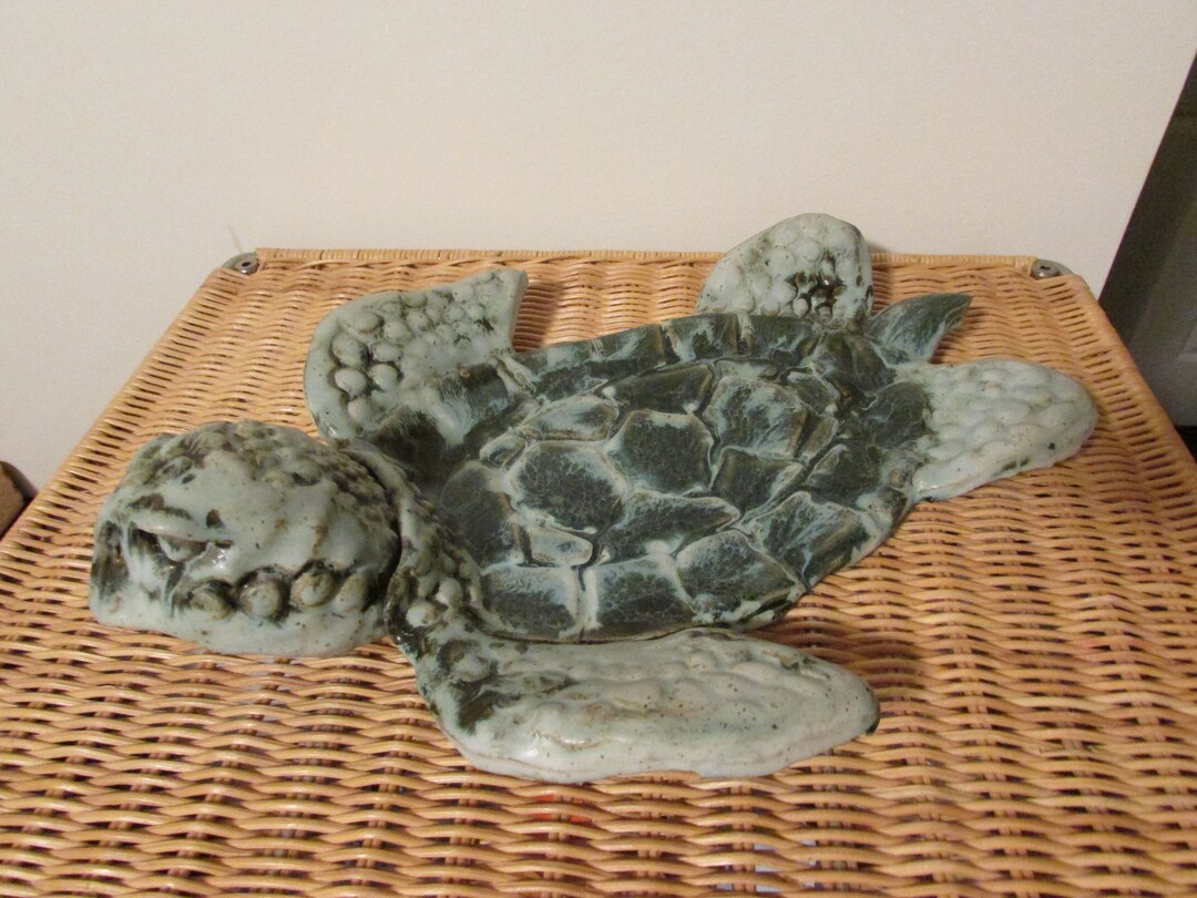 Handmade Terracotta Sea Turtle Tray Sculpture, Beach Decor - Etsy