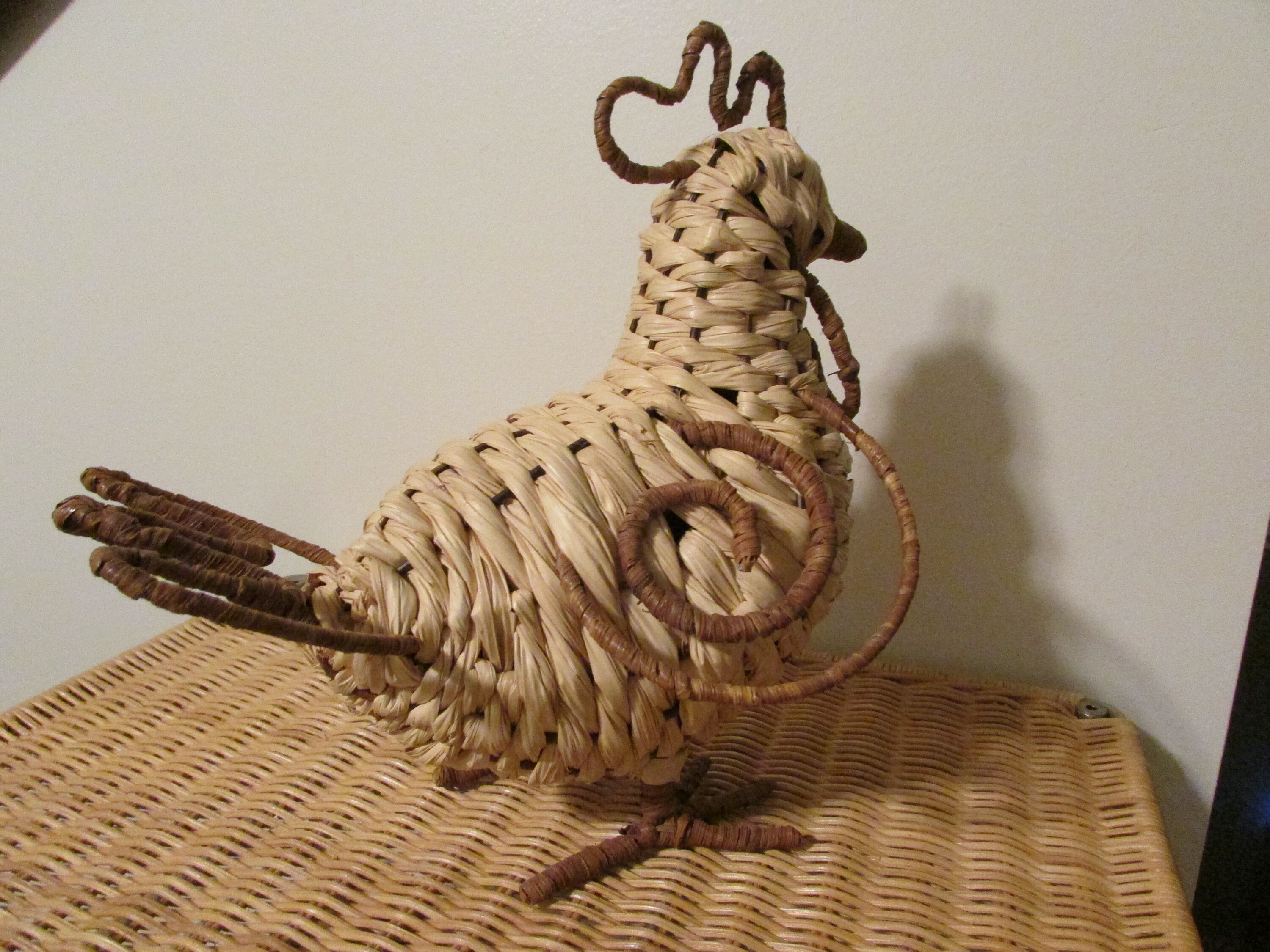 Vintage Wicker Chicken Figure Statue Farmhouse Kitchen Home - Etsy UK
