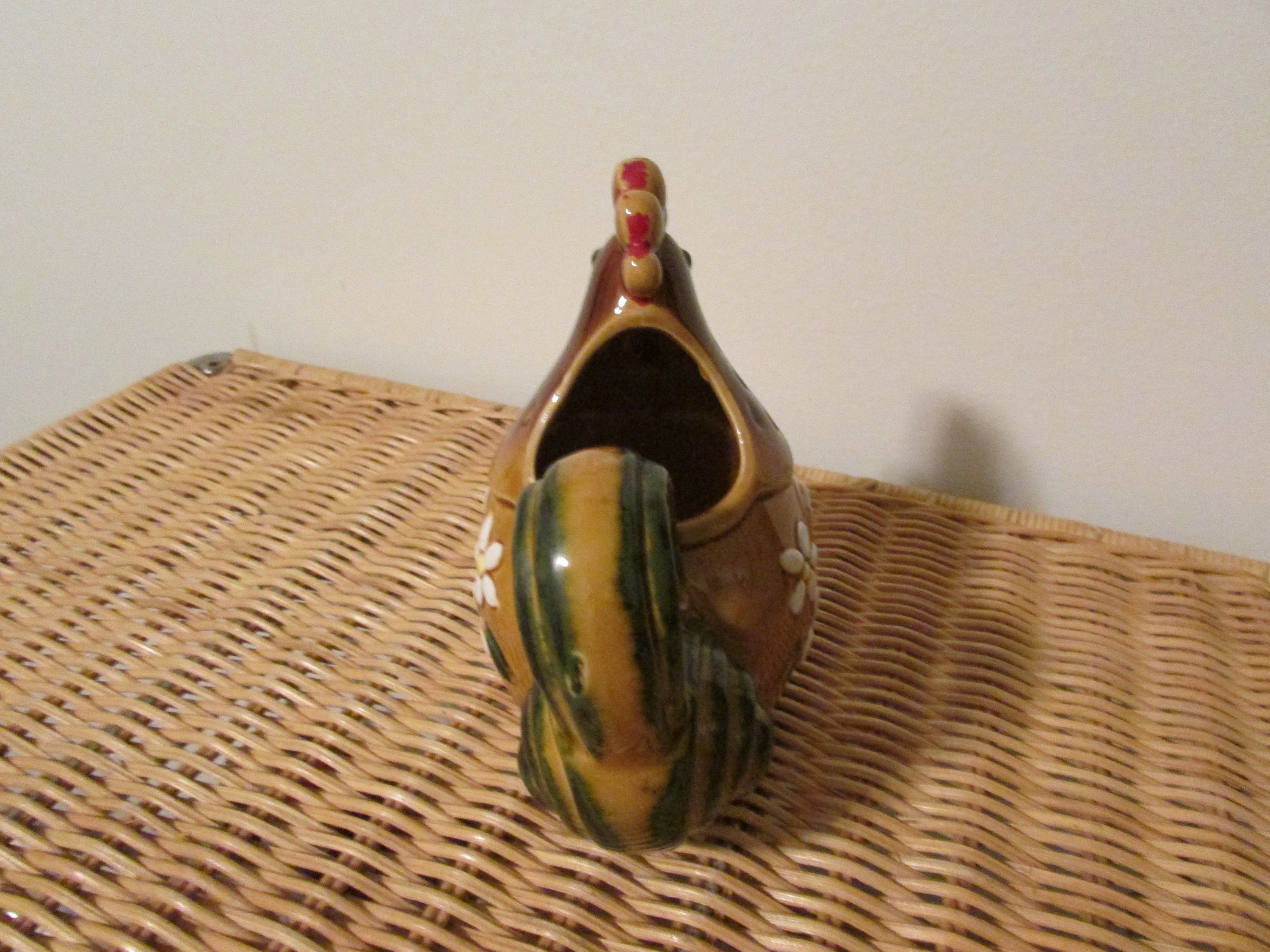 Rare Vintage Brown Chicken Creamer White Flowers Rooster - Etsy