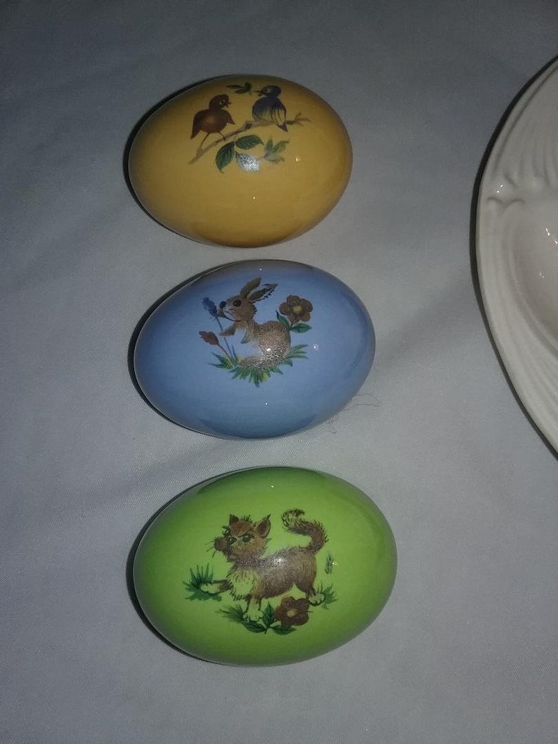 Ceramic Chicken Egg Dish With Ceramic Eggs,vintage Handmade Egg Dish ...