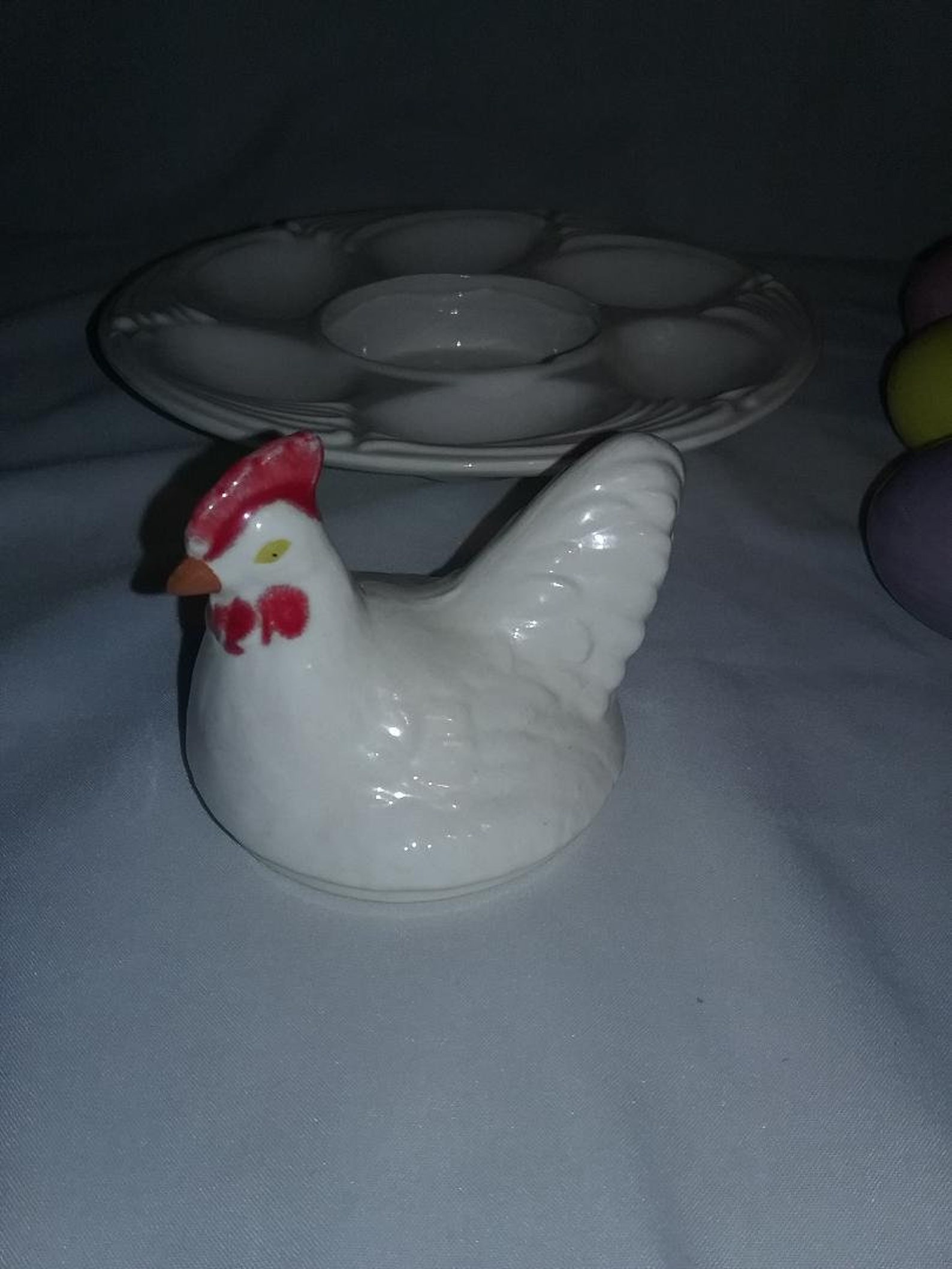 Ceramic Chicken Egg Dish With Ceramic Eggs,vintage Handmade Egg Dish ...