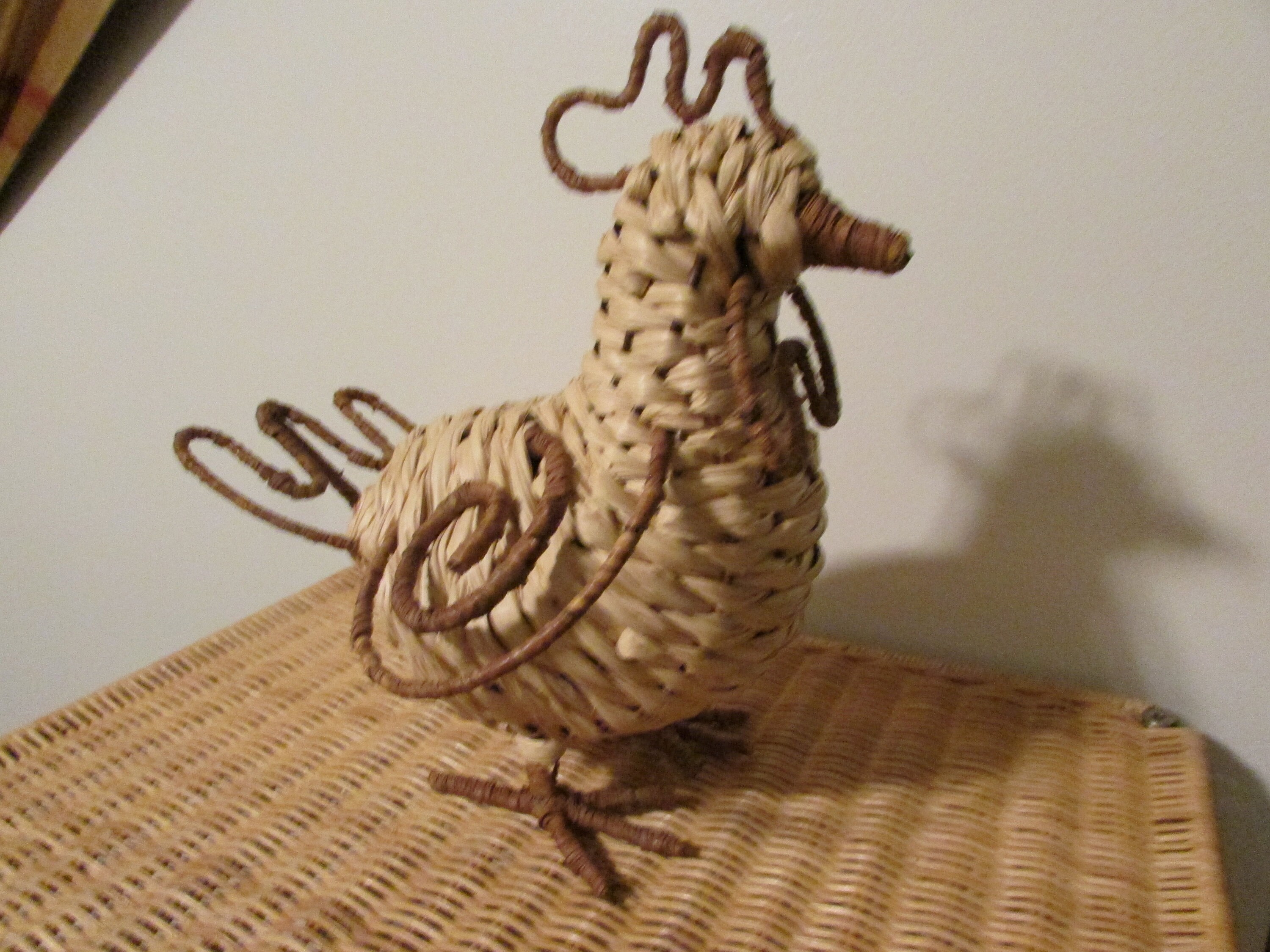 Vintage Wicker Chicken Figure Statue Farmhouse Kitchen Home - Etsy UK