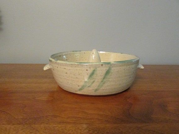 Vintage Stoneware Pottery upright chicken Baking Dish Hand | Etsy