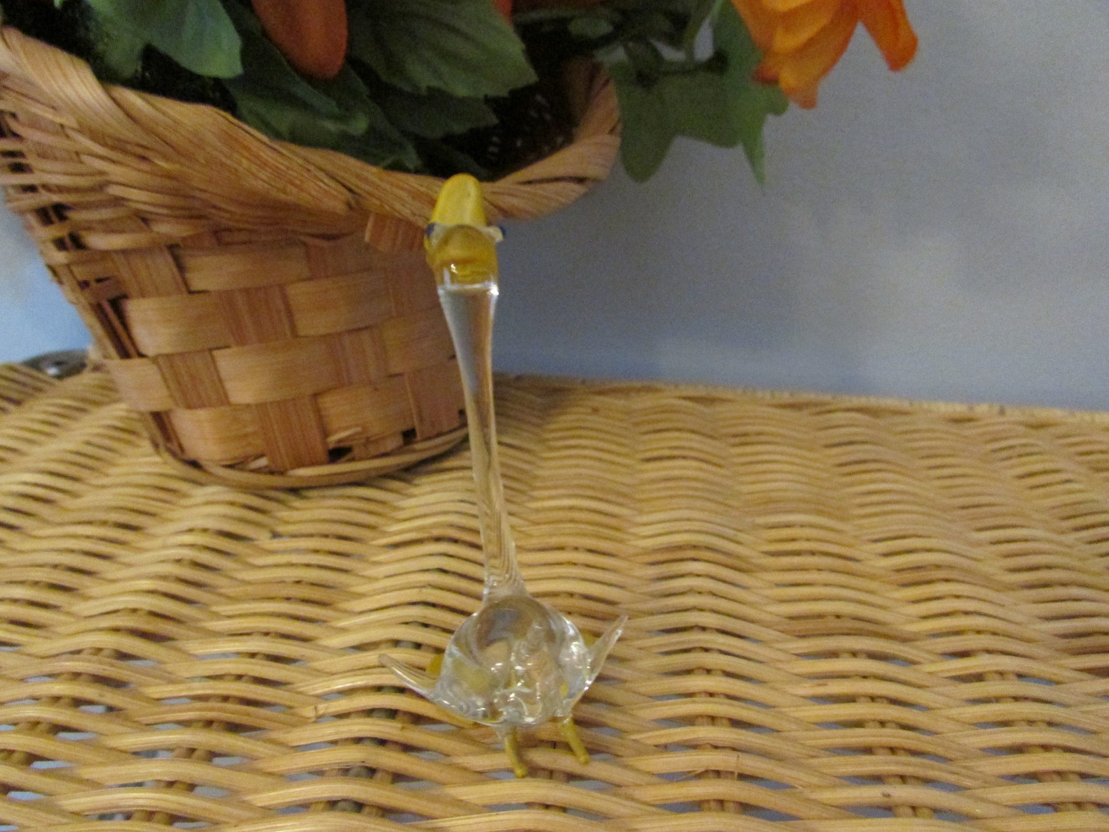 Vintage Hand Blown Glass Duck With Yellow Beak and Feetglass - Etsy