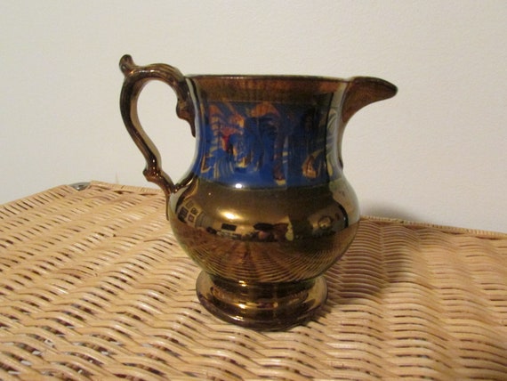 Antique Vintage Blue and Copper Lusterware Luster Lustre Ware - Etsy