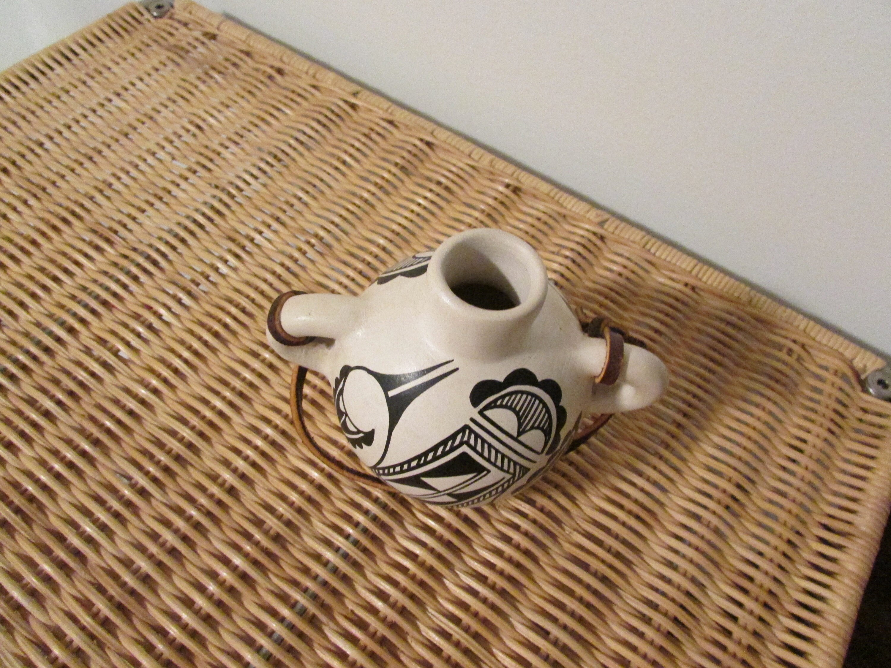 Vintage Rare V. Tafoya Jemez N.M. Pottery Canteen With Leather - Etsy