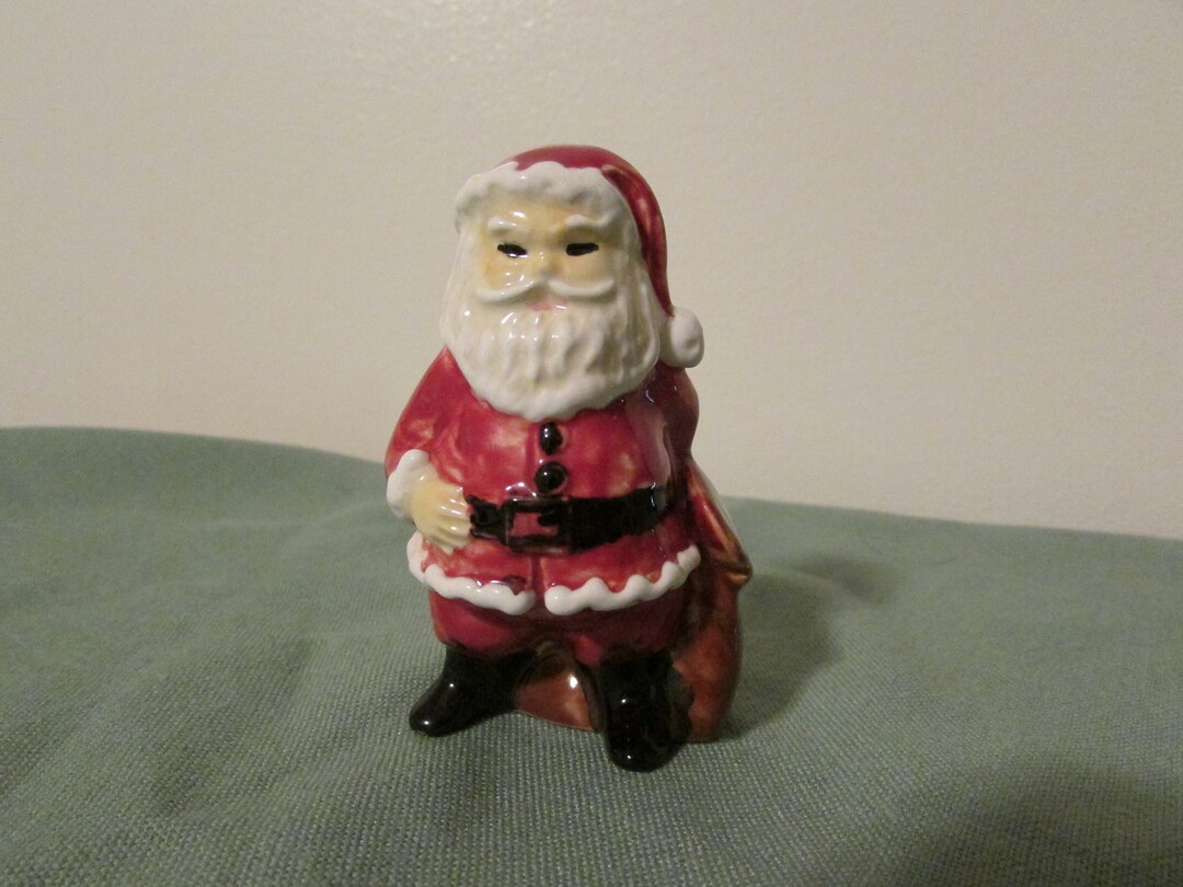 Vintage Santa Clause Figurine, Ceramic Santa Clause Hand Painted Signed ...
