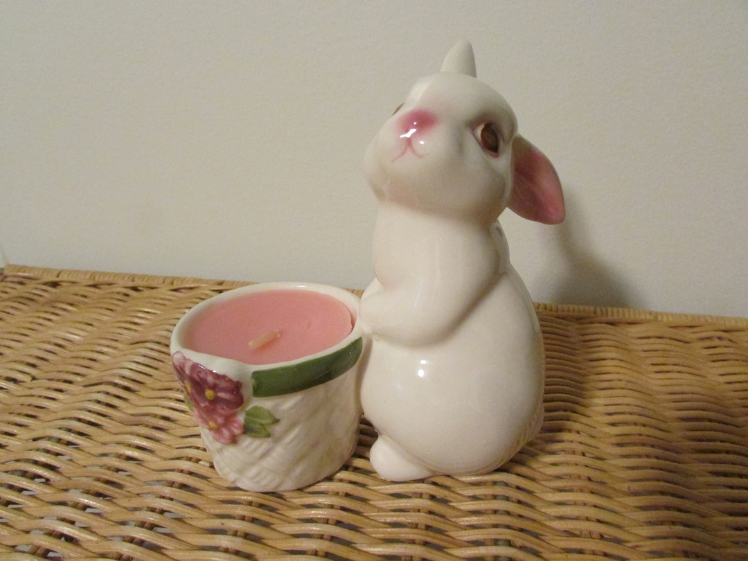 Vintage Avon Bunny Candle Holder, Bunny Candle Figurine, Easter ...