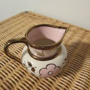 Vintage Pink & Copper Luster Creamer English Ware Lancaster Sandland ...