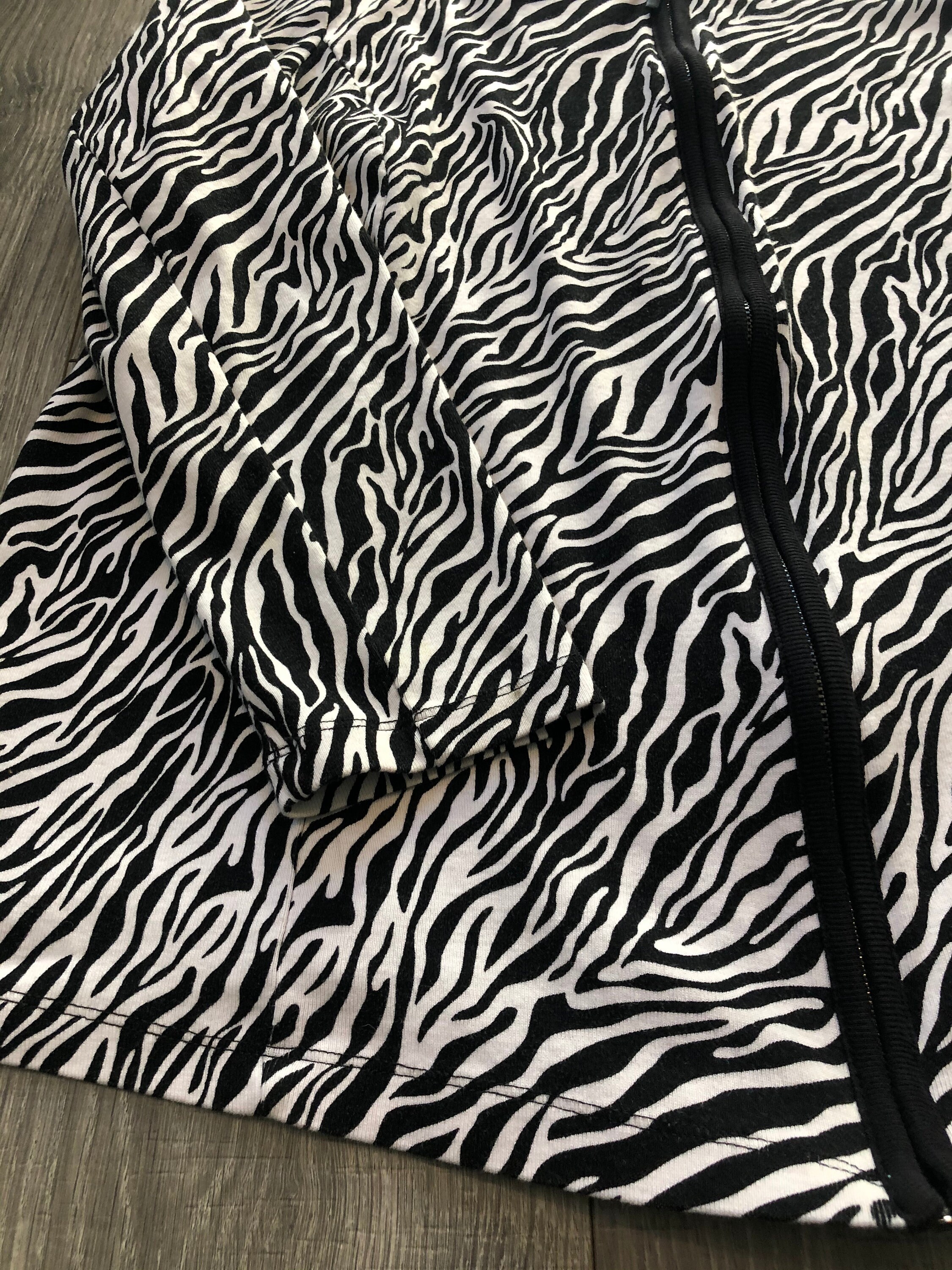 2000's Zebra Print Zip Up Sweater Light Weight | Etsy