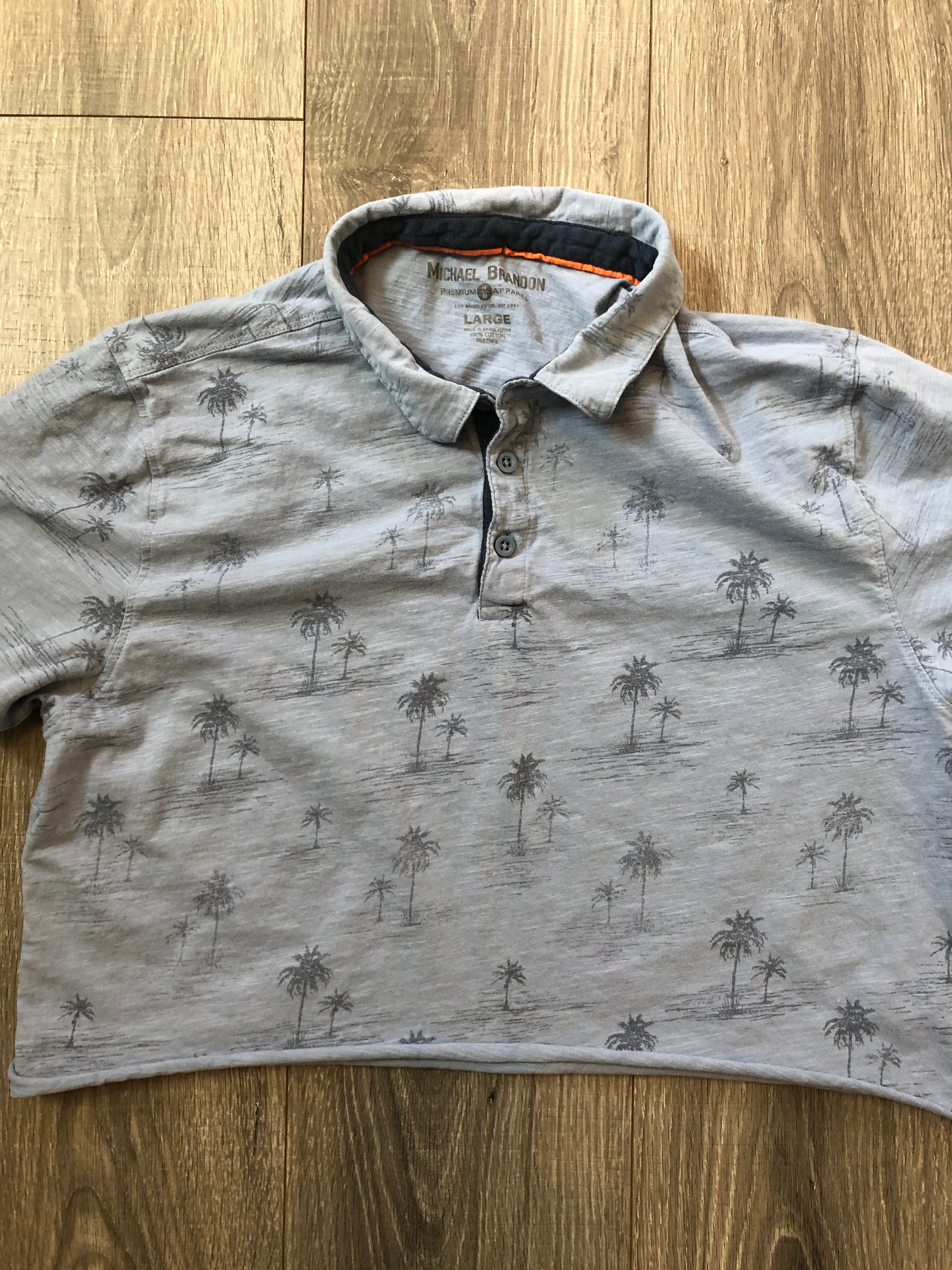 Palm Tree Printed Cropped Polo Shirt Men's Cropped Polo | Etsy
