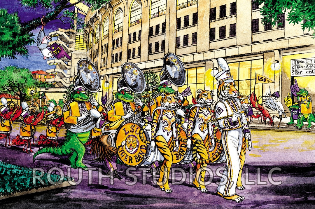 LSU Art Print, the Golden Band From Tigerland, Tiger Stadium, Licensed ...